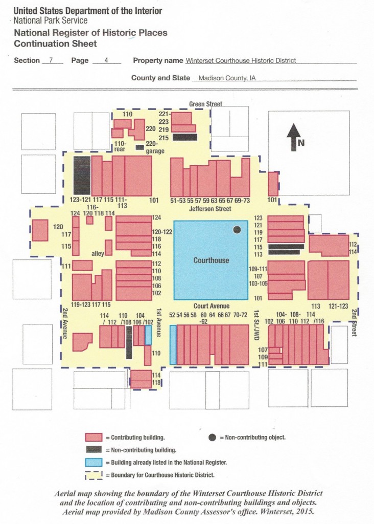 Map of the Winterset Courthouse Historic District | Madison County ...